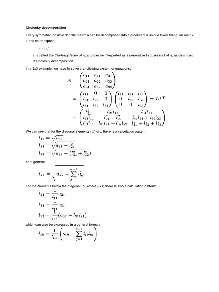 Lecture 3 Cholesky Decomposition Method2 | PDF
