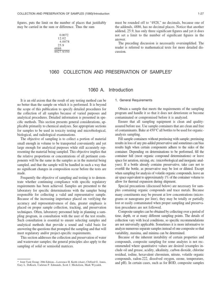 SMWW 1060 | PDF | Standard Deviation | Errors And Residuals