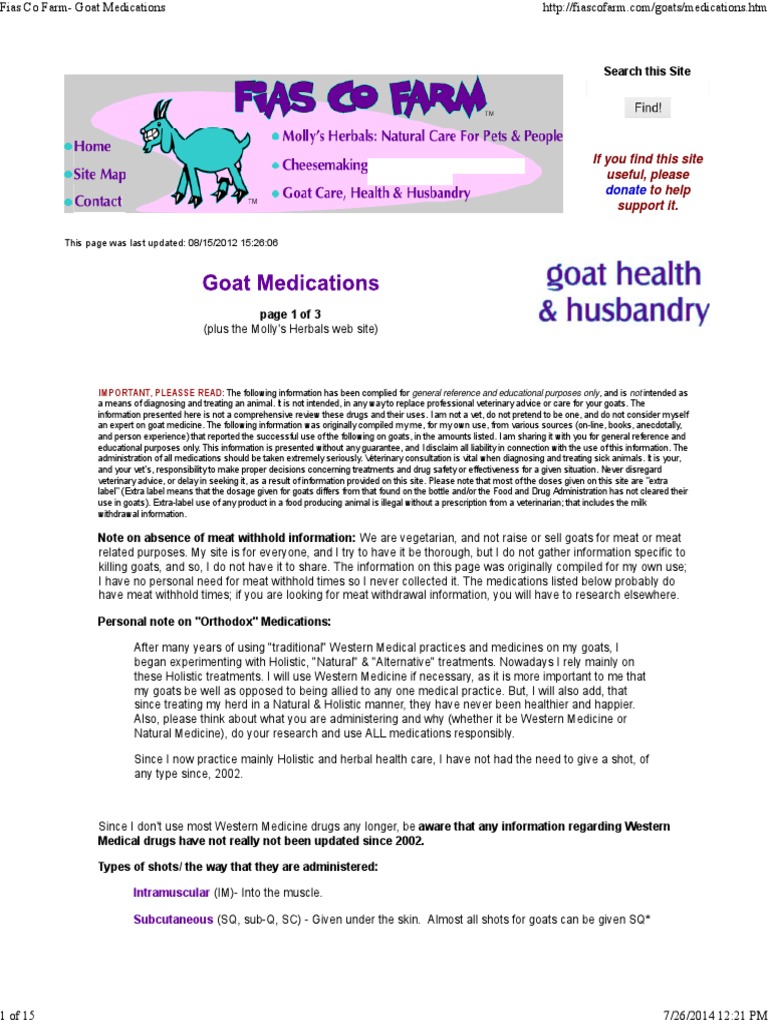 Fias Co Farm - Goat Medications | PDF | Herbalism | Antibiotics