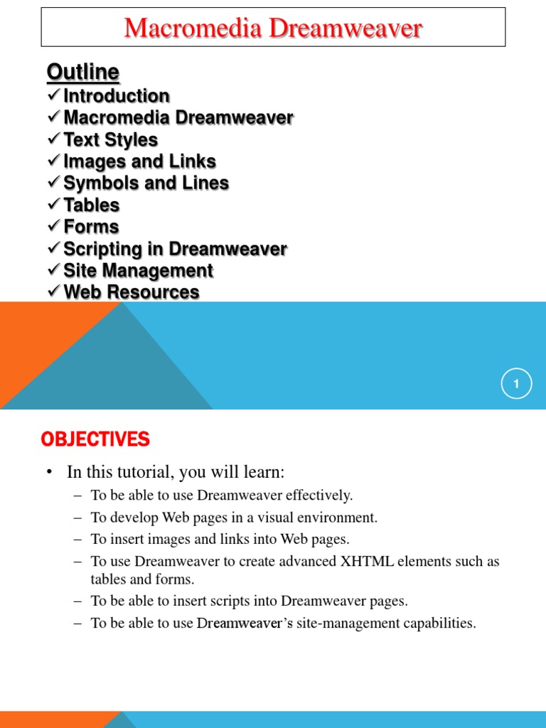 Introduction To Dreamweaver | PDF | Html Element | Html