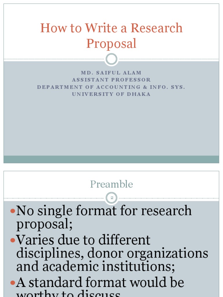 How To Write A Research Proposal | PDF | American Psychological ...