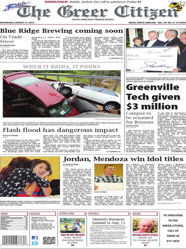 Greer Citizen E-Edition 8.13.14 | PDF | Life Insurance | Medicine