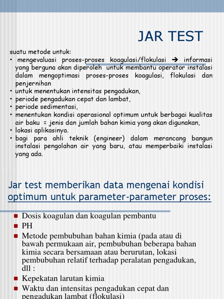 Metode Jar Test untuk Koagulasi Air | PDF