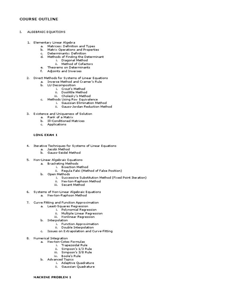 ChE 106 Course Outline | Download Free PDF | Ordinary Differential ...