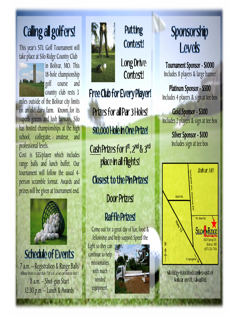2014 Golf Tourney Brochure | PDF | Golf Course | Individual Sports