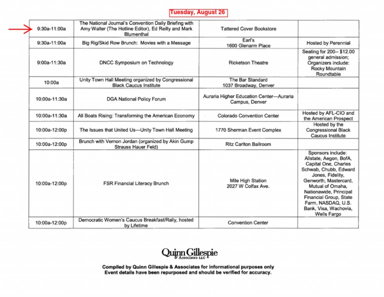 Denver Convention Event Schedule | PDF