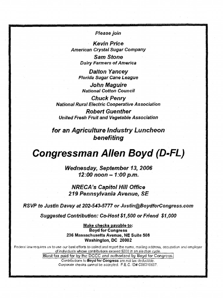 Luncheon For Allen Boyd | PDF