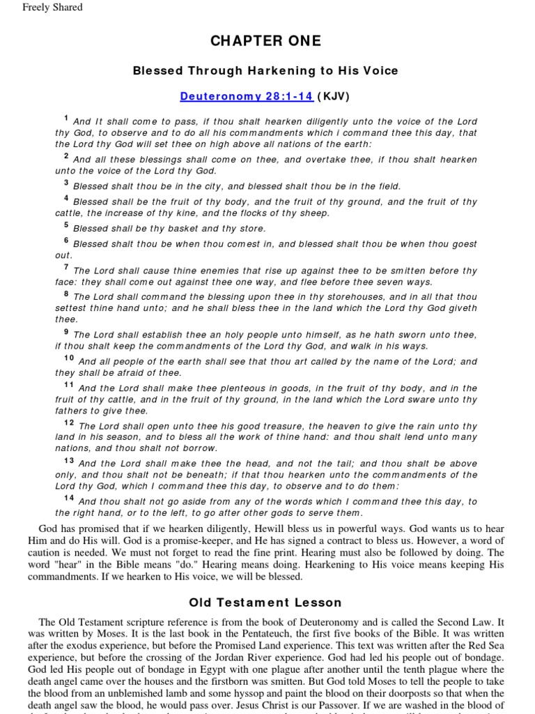 Blessed Through Harkening To His Voice | PDF | Ten Commandments | Moses