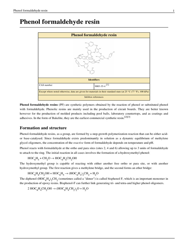 Overview of Phenol Formaldehyde Resin | PDF | Polymer Chemistry ...