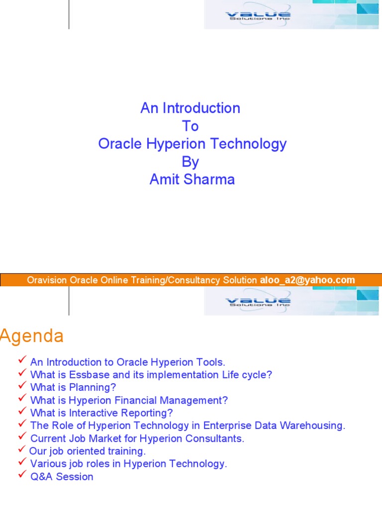 An Introduction To Oracle Hyperion Technology by Amit Sharma | PDF ...
