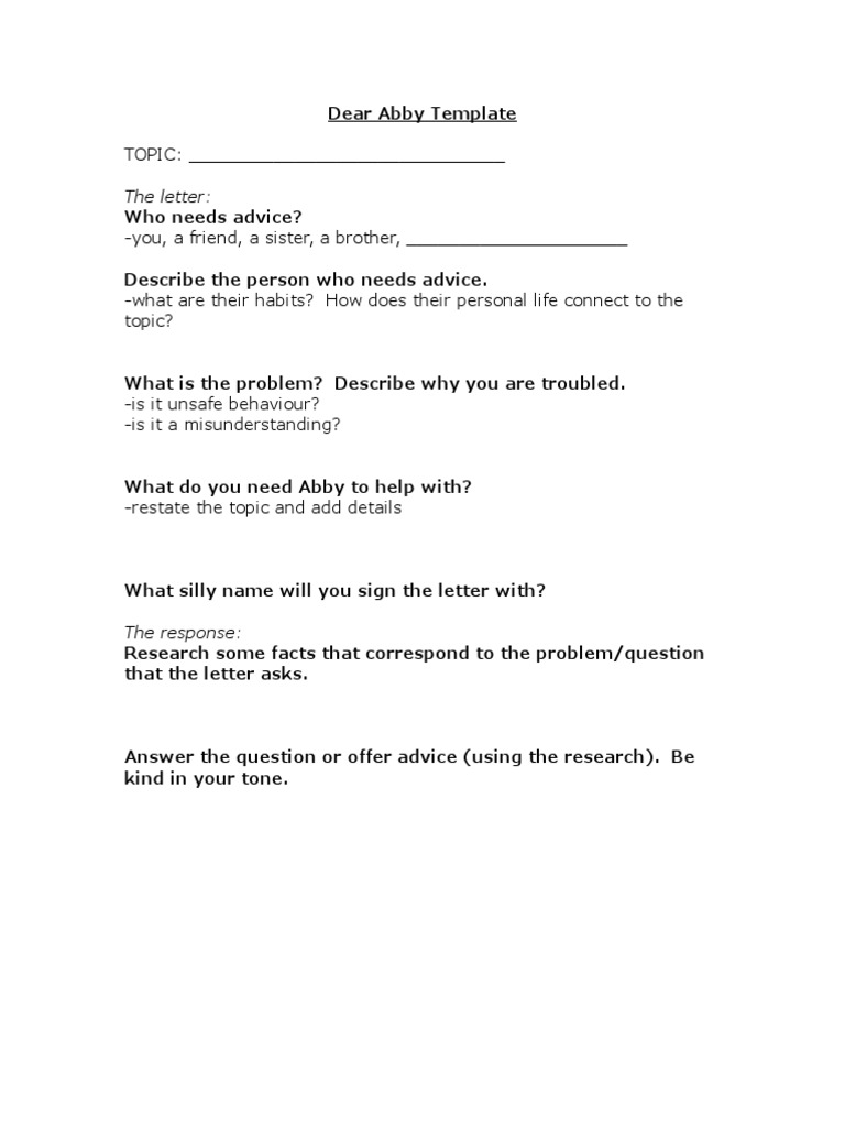 Dear Abby Letter Writing Guide | PDF | Career & Growth | Self-Improvement