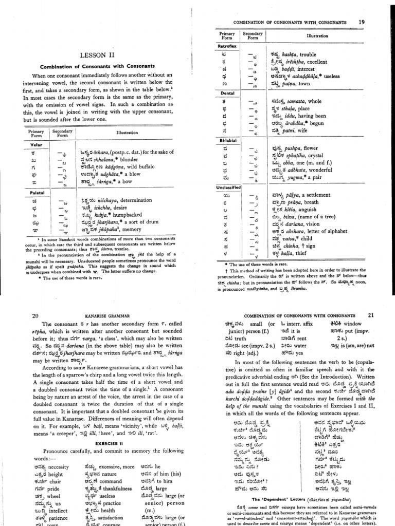 Harold Spencer Kannada Grammar 2 | PDF | Consonant | Syntactic ...
