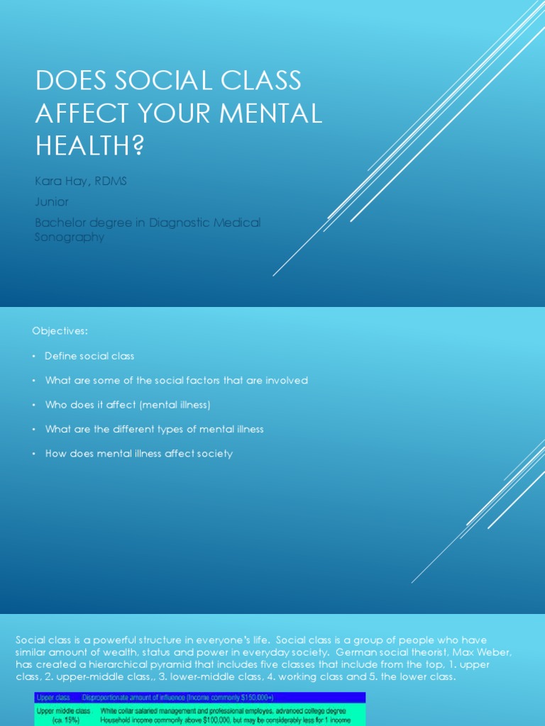 Social Class and Mental Health Impact | PDF | Mental Disorder | Anxiety ...
