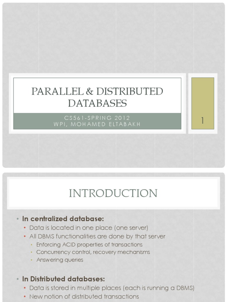 Distributed Databases And Parallel Processing Pdf Parallel Computing 8105