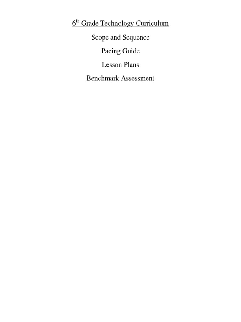 6th Grade Tech Curriculum Guide | PDF | Educational Assessment ...