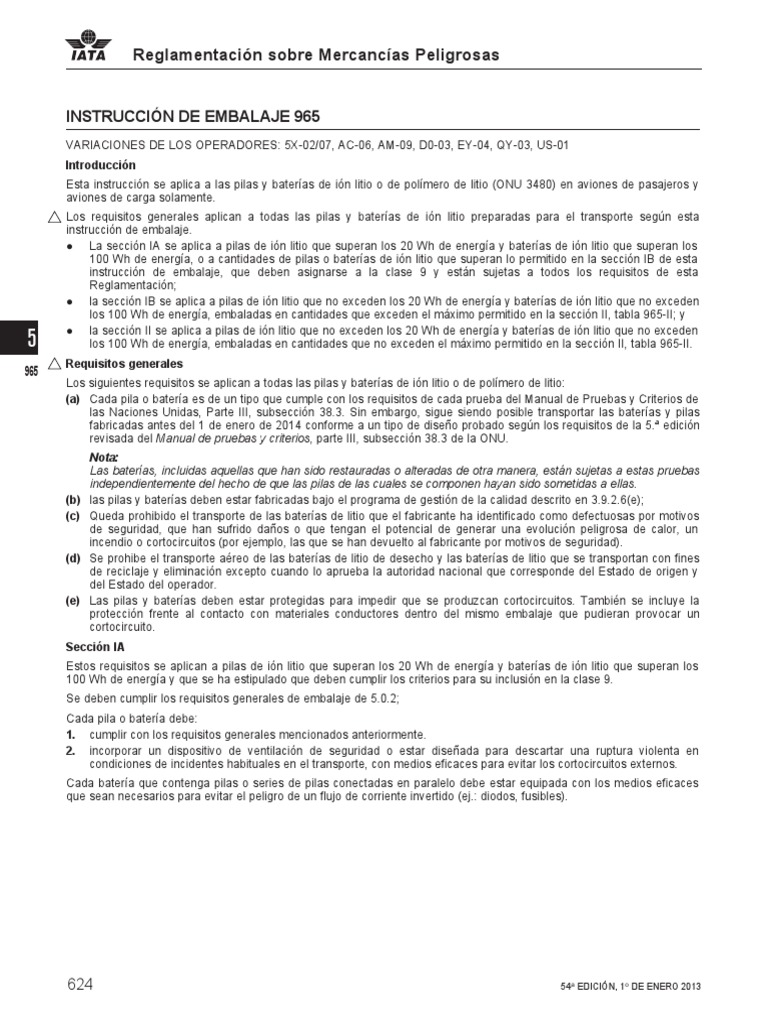 Lithium Battery Packing Instructions | PDF | Batería (electricidad ...