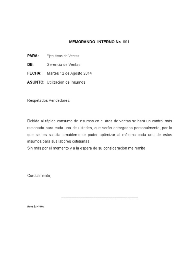 Memorando Modelo | PDF