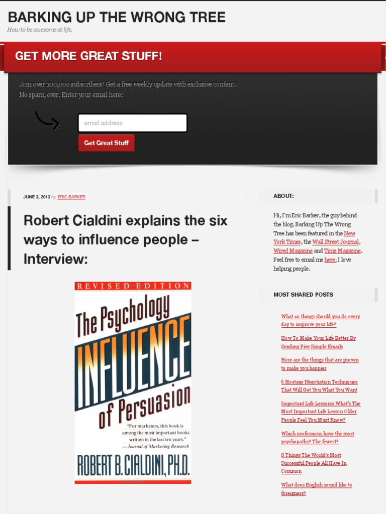 Robert Cialdini Explains The Six Ways To Influence People | PDF ...