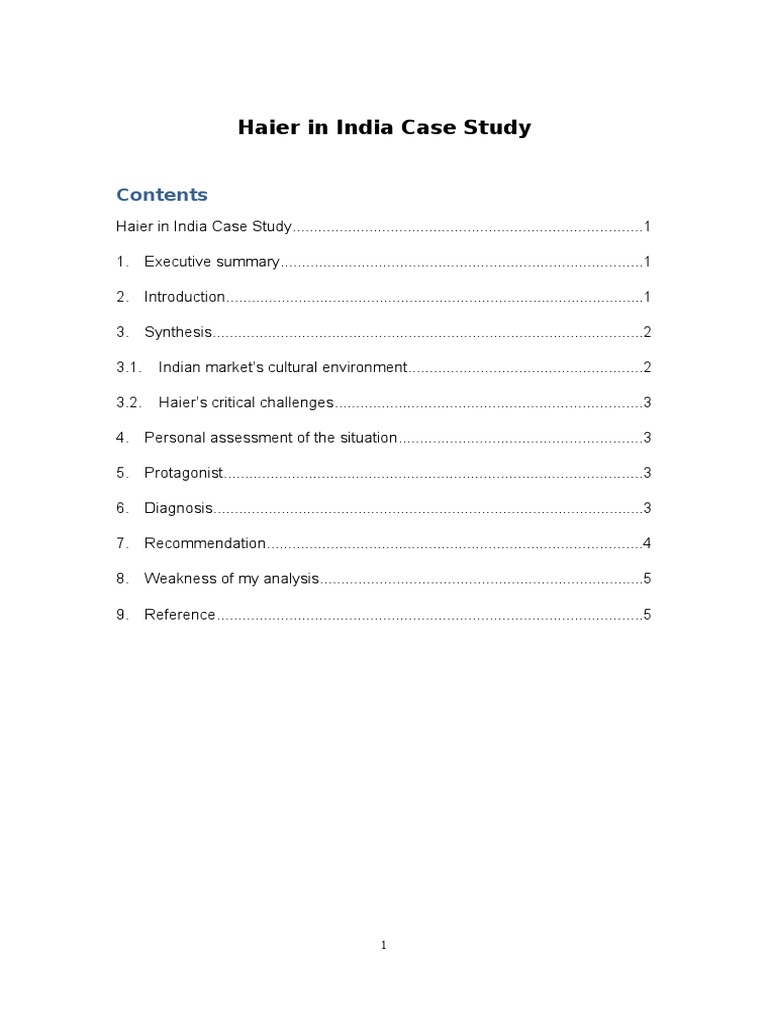 Haier in India Case Study | PDF | Business