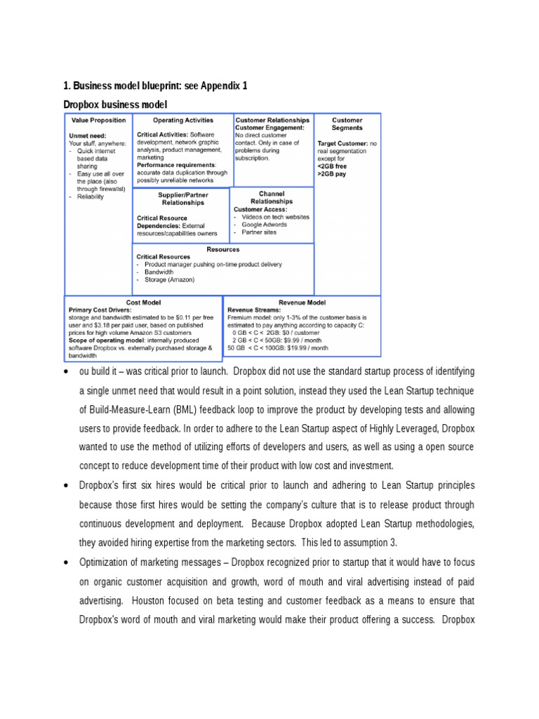 Business Model Blueprint: See Appendix 1 Dropbox Business Model | PDF ...