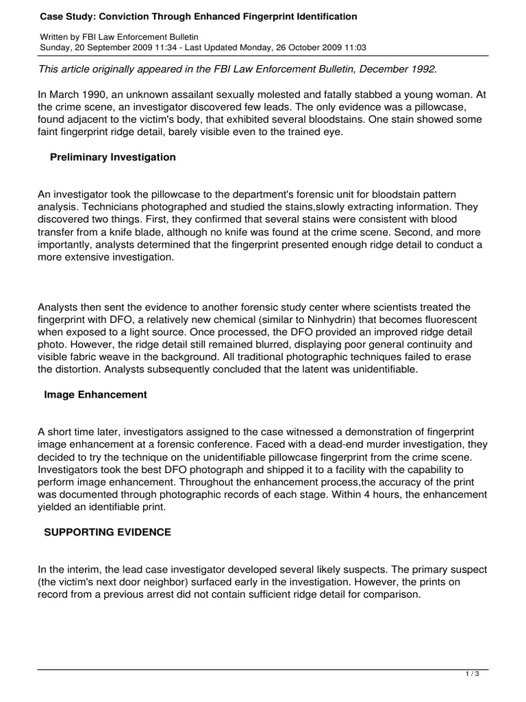 Enhanced Fingerprint Evidence in Conviction | PDF | Fingerprint ...