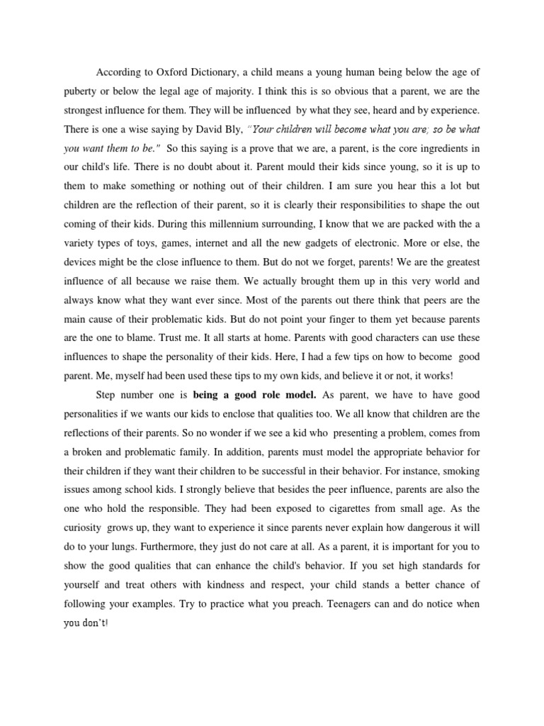 Essay Parenting 1 | PDF | Parenting | Relationships