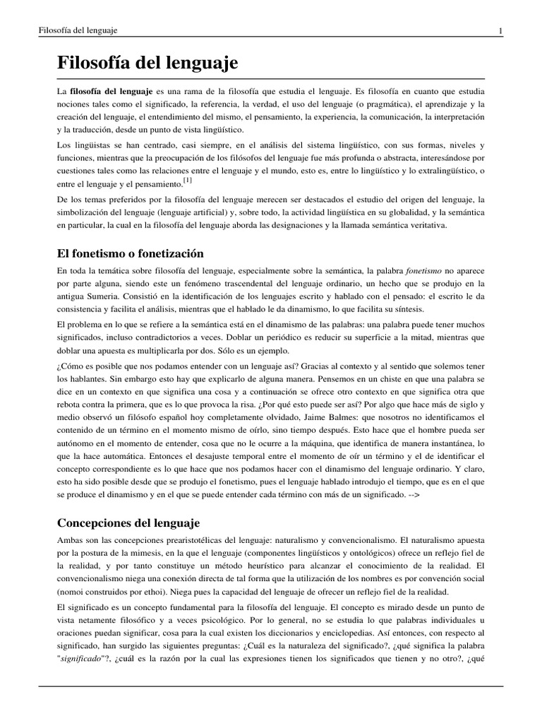 Filosofia Del Lenguaje | PDF | Epistemología | Metafísica