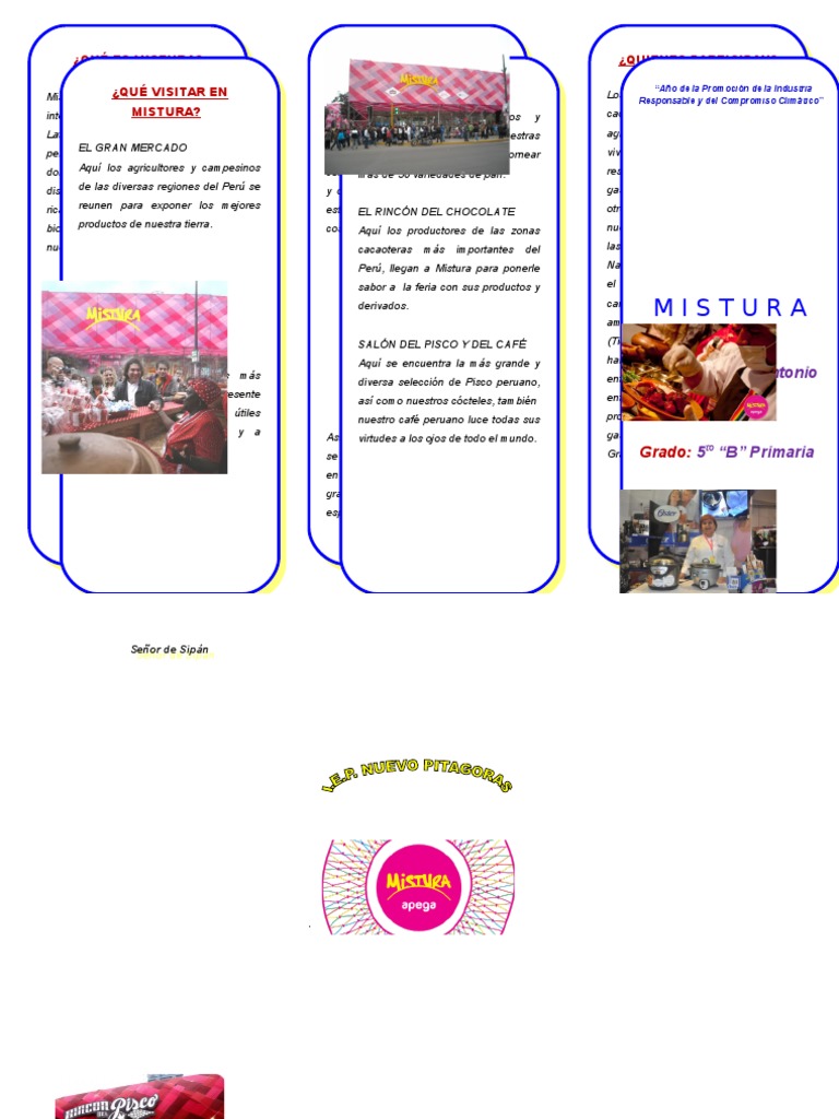Triptico - MISTURA | PDF | Cocinando | Cocina