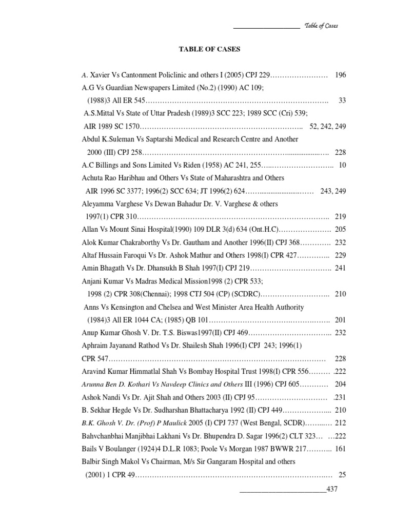 05 - Table of Cases | PDF | Sports & Recreation