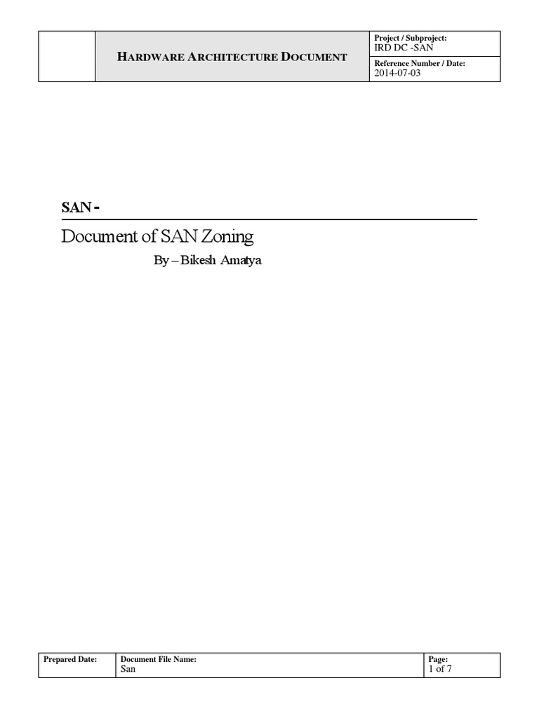 Document of SAN Zoning: by - Bikesh Amatya | PDF | Zoning | Computer ...