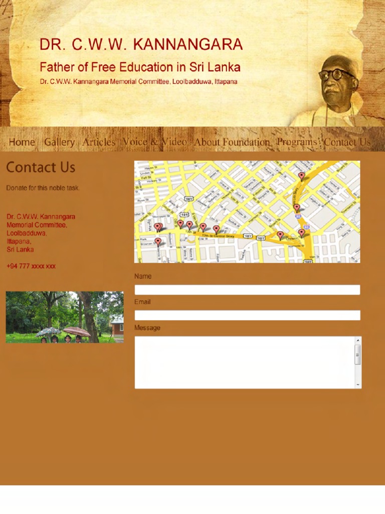 Dr. C.W.W. Kannangara Dr. C.W.W. Kannangara: Contact Us | PDF