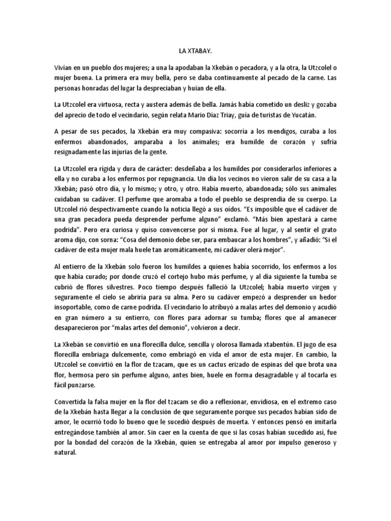 Leyenda de La Xtabay | PDF | Religión y creencia