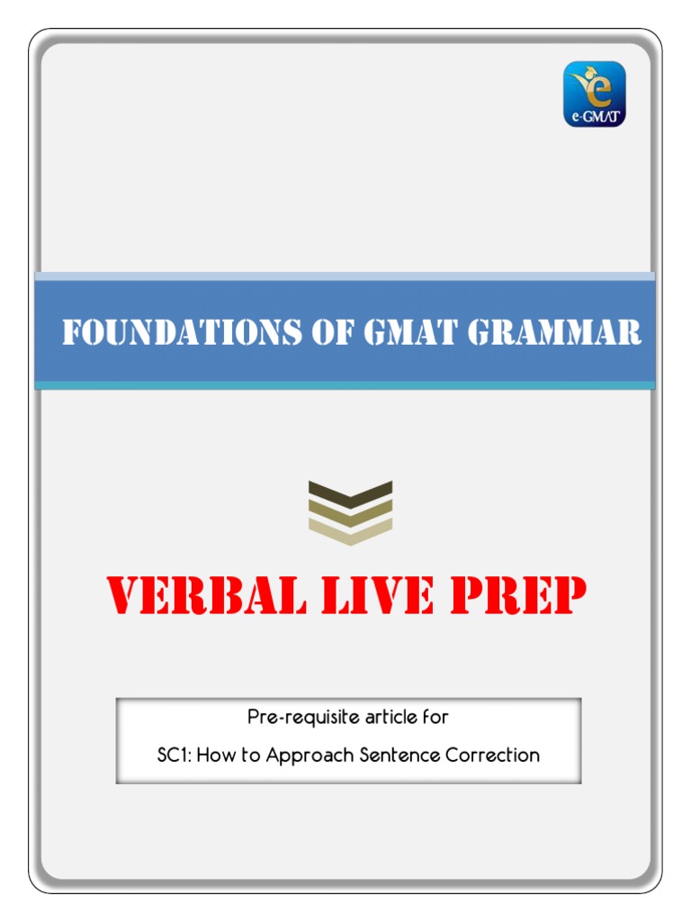 Foundations of GMAT Grammar | PDF | Adverb | Noun