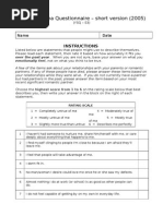 Scoring Sheet For Young Schema Questionn | PDF