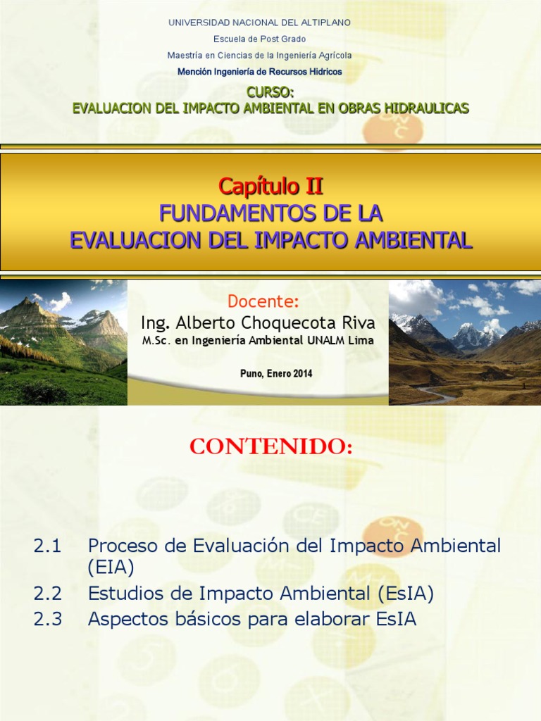 Cap 2 Fundamentos de La EIA | PDF | Evaluación de impacto ambiental ...