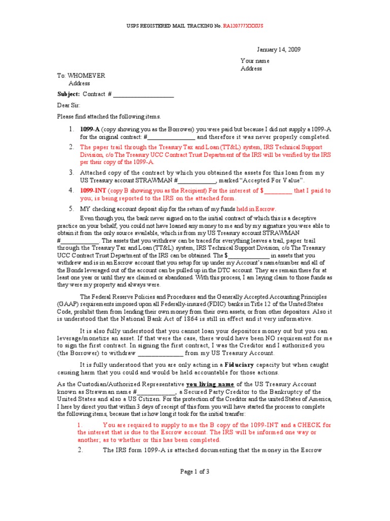Updated Letter to Escrow holder 1a | Loans | Internal Revenue Service
