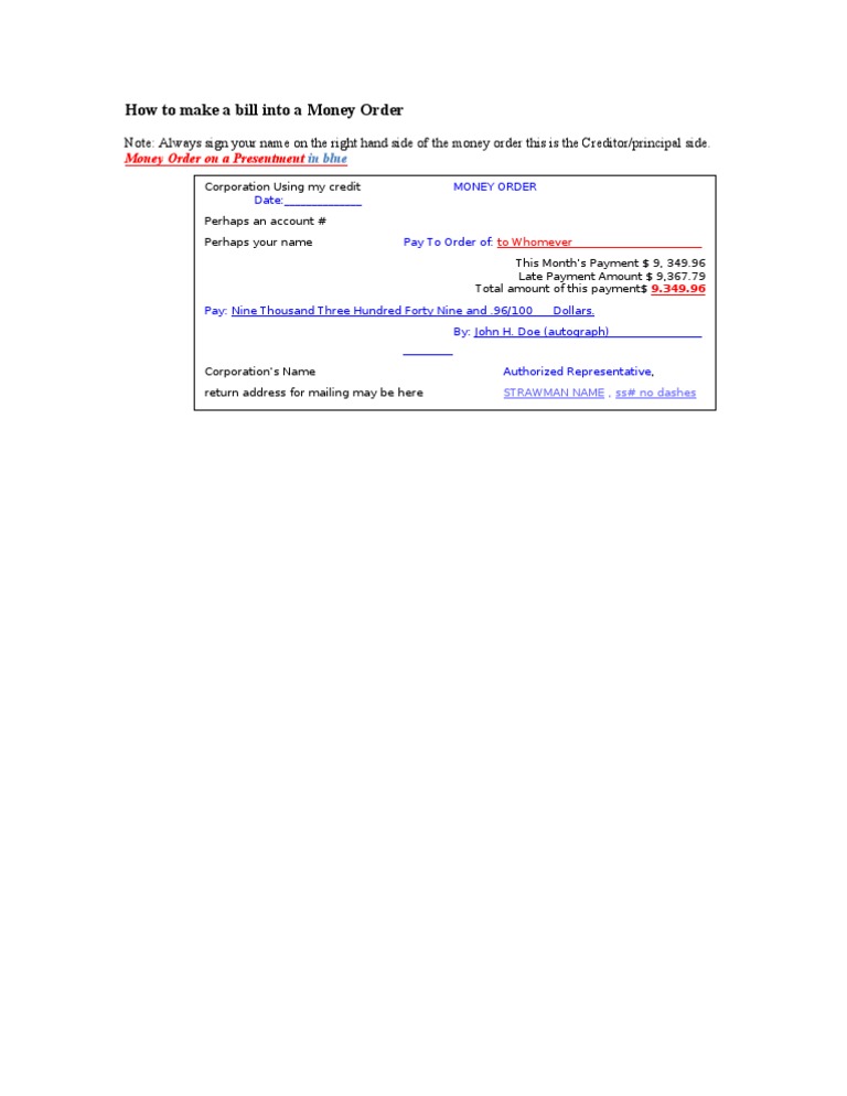 How to Complete a Money Order | PDF | Money Order | Financial Services
