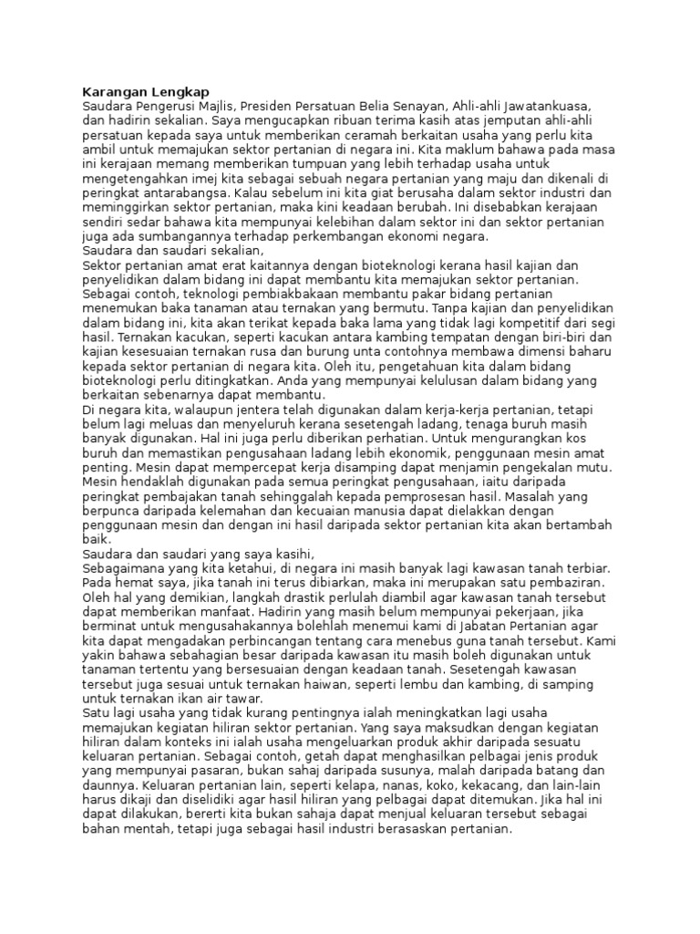 Karangan Lengkap Ucapan STPM | PDF