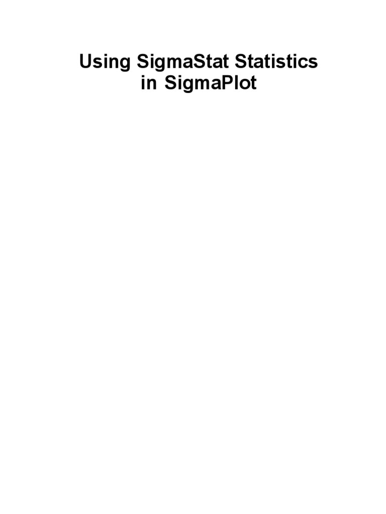 SigmaStat Guide for SigmaPlot Users | PDF | Errors And Residuals ...