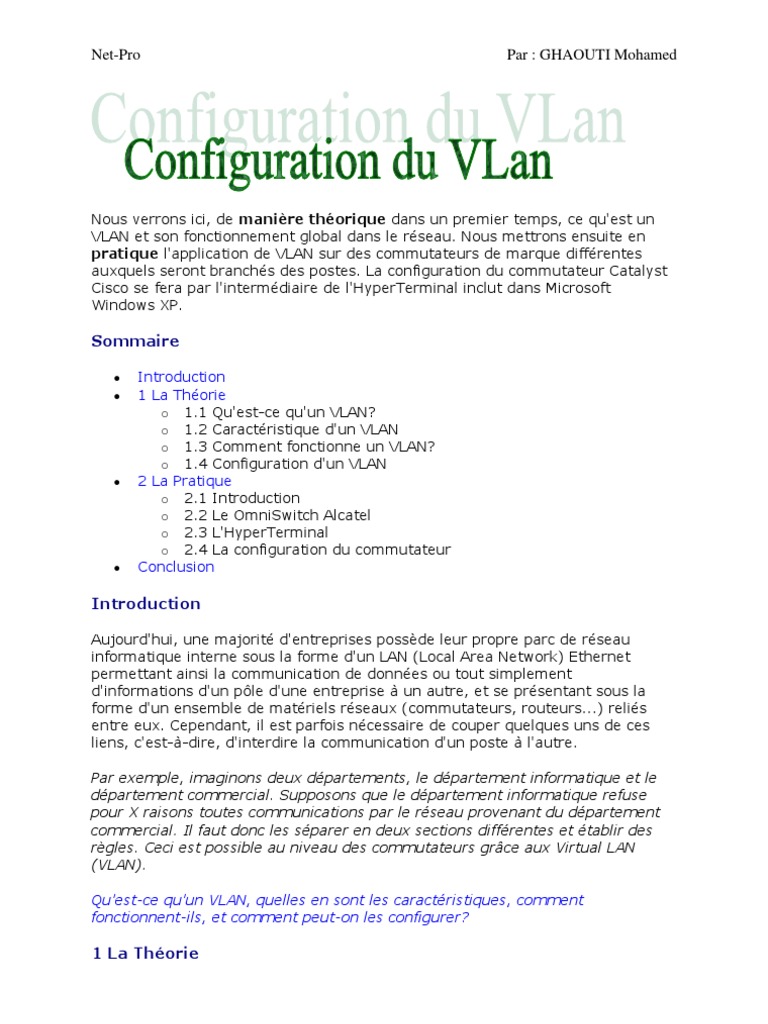 Configuration Du Vlan | PDF | Ethernet | Architecture de réseau