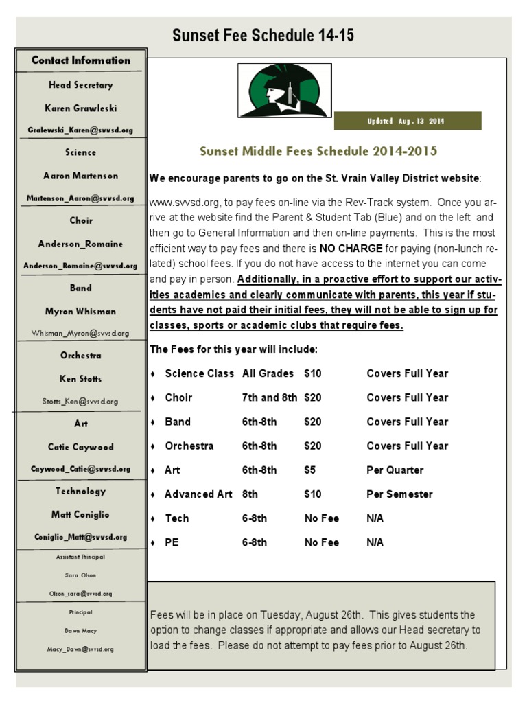 Fees 14-15 | PDF