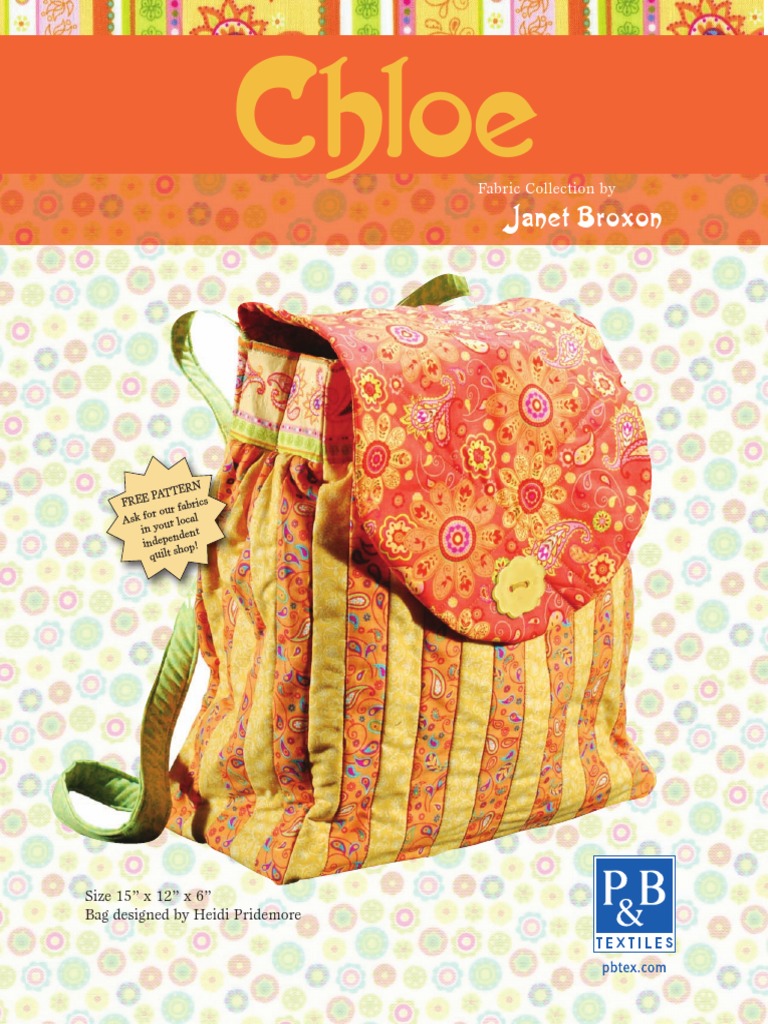 Free Fabric Backpack Pattern | PDF | Seam (Sewing) | Quilting