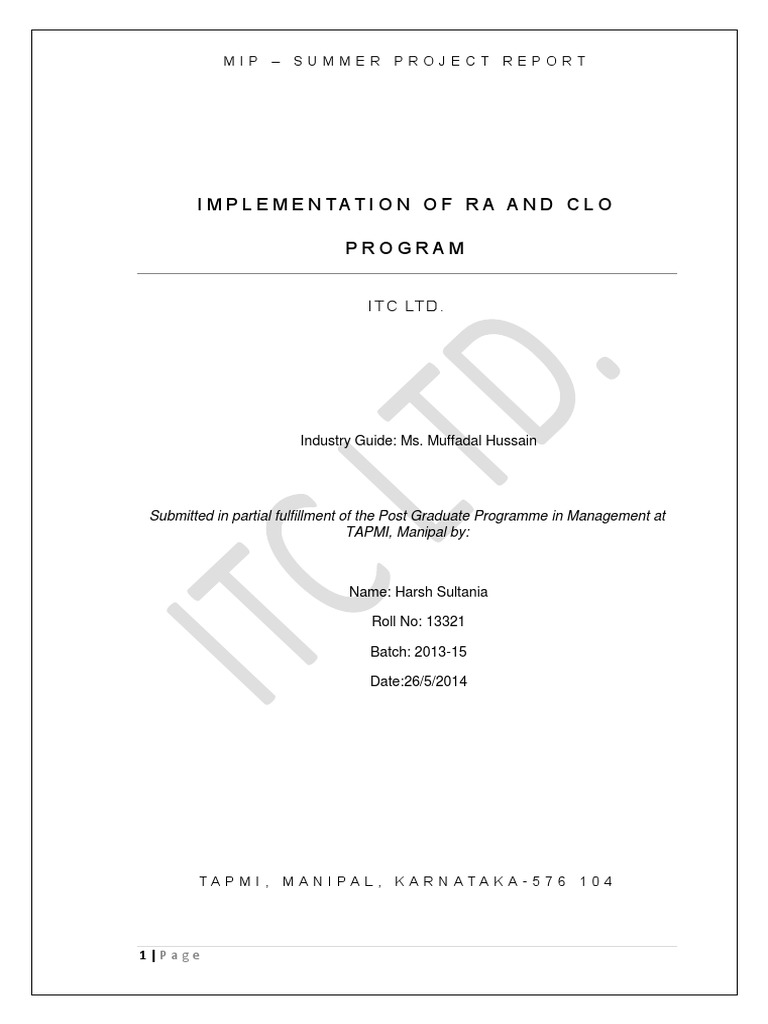 ITC Report On Retail Outlets | PDF | Foods | Business