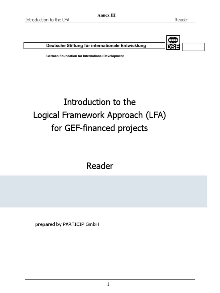 The Logical Framework Approach Introduction For GEF-financed Projects ...