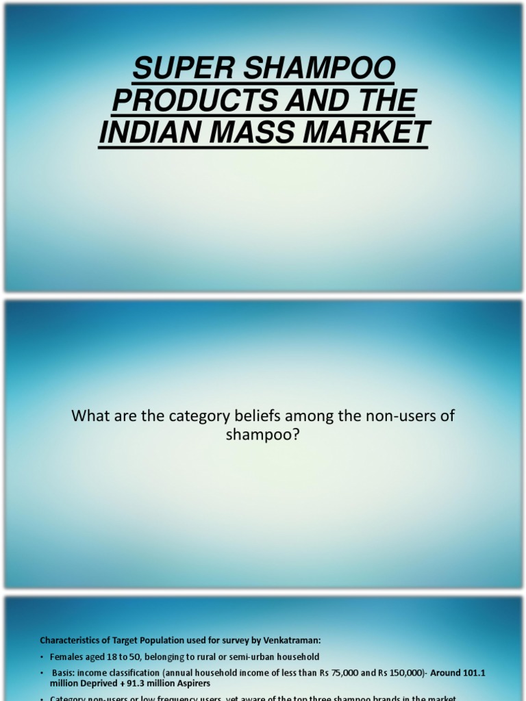 Shampoo Classification in Indian Market | PDF | Affect (Psychology ...