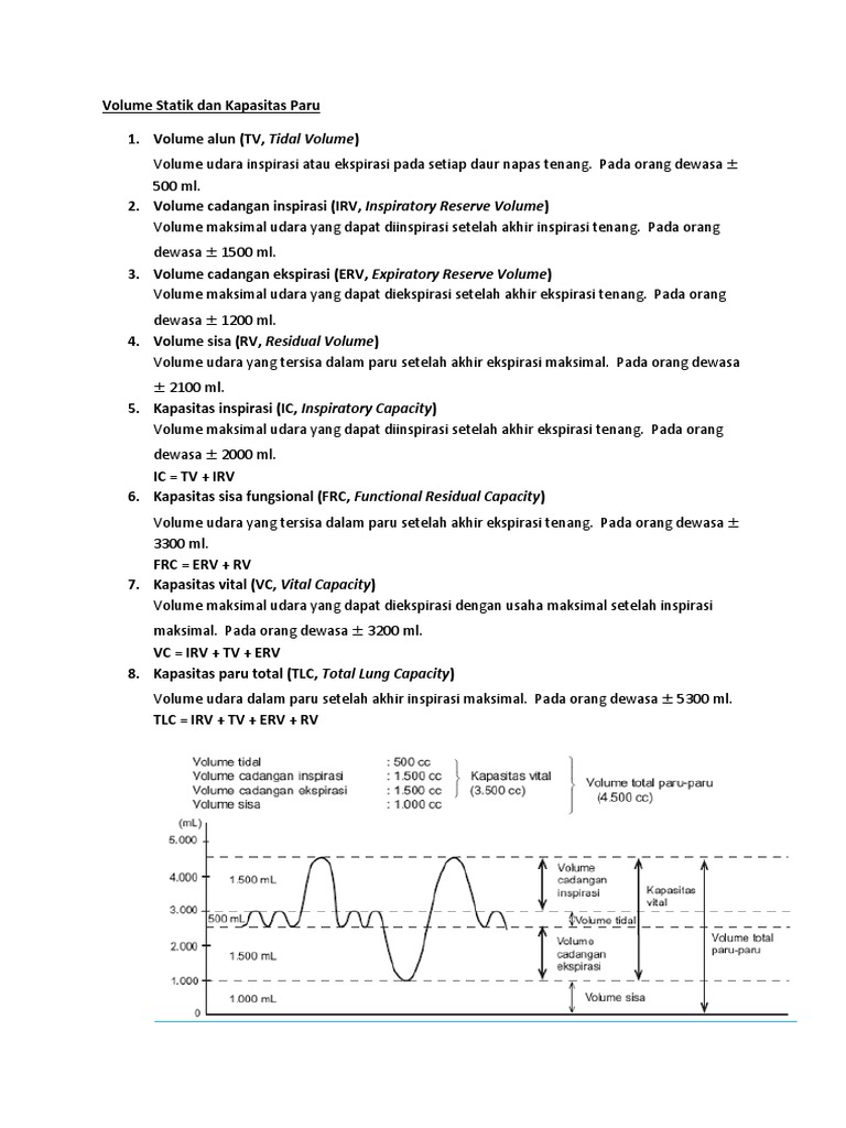 Volume Statik Dan Kapasitas Paru | PDF