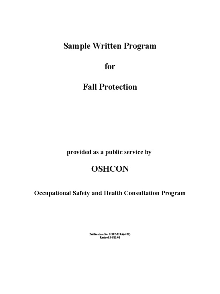 Fall Protection Program Sample for Construction Sites | PDF | Nature