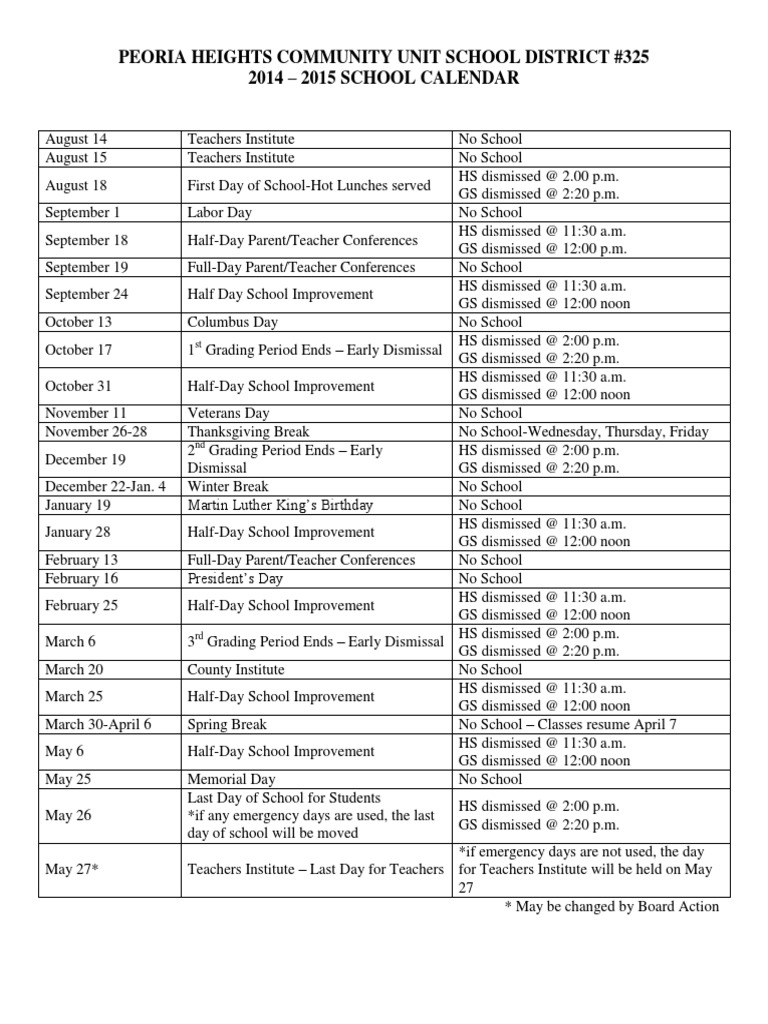 14-15 School Calendar | PDF