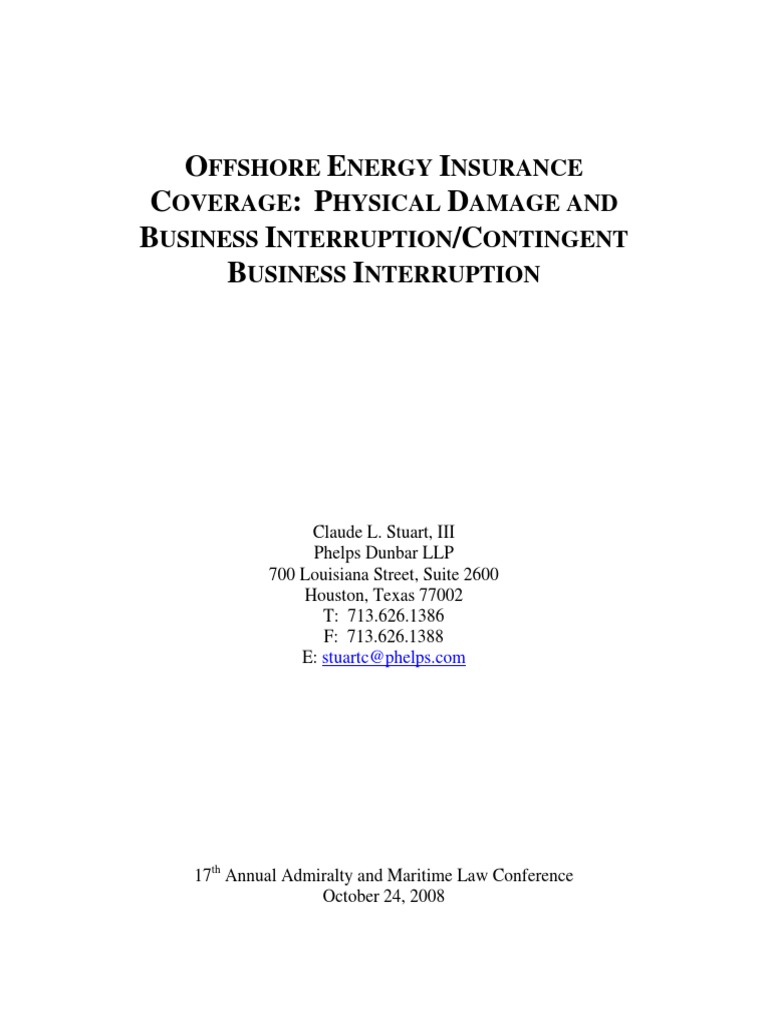 Offshore Energy Insurance Overview | PDF | Offshore Drilling | Insurance