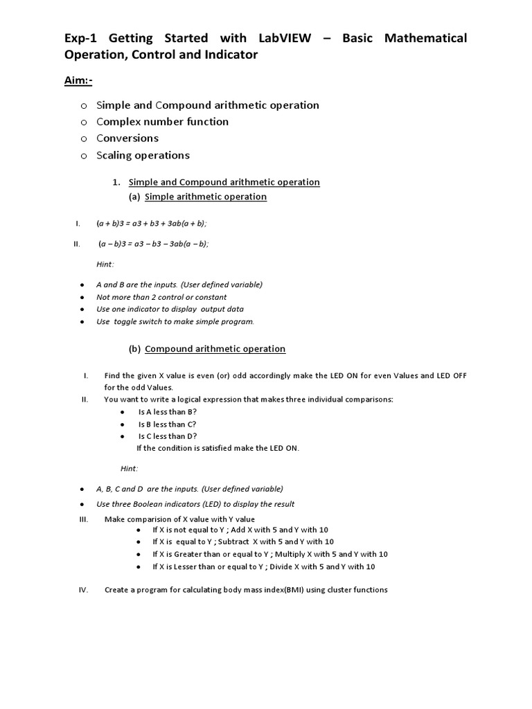 LabVIEW Basics: Math Operations & Control | PDF | Arithmetic ...